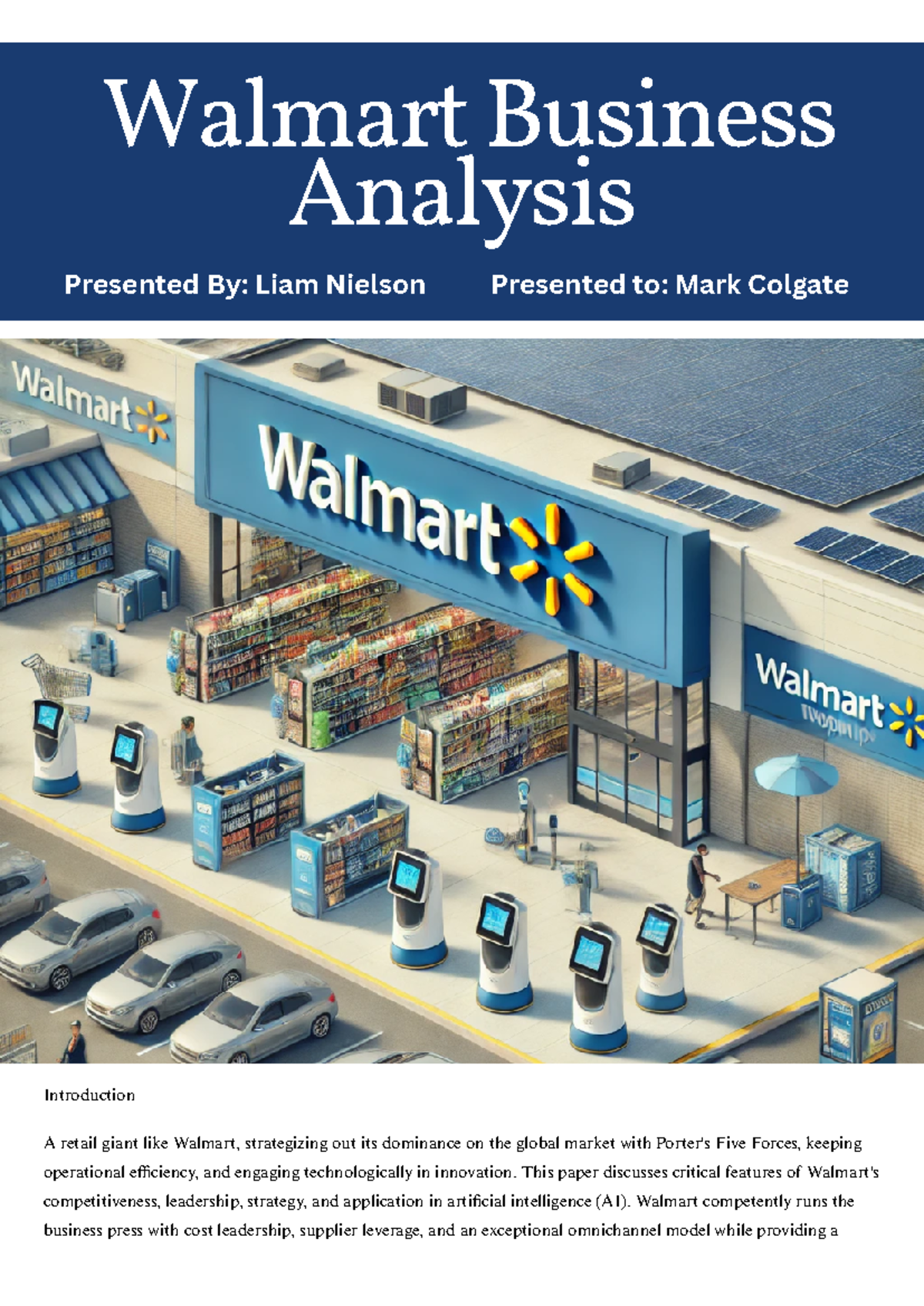 COM100 Walmart Business Analysis by liam nielson - Introduction A ...