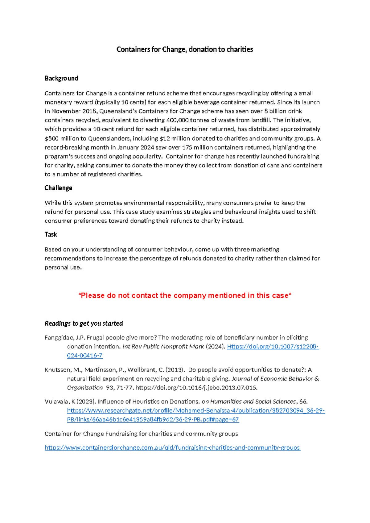 CB Summer Case Study 2 Containers for Change - Containers for Change ...