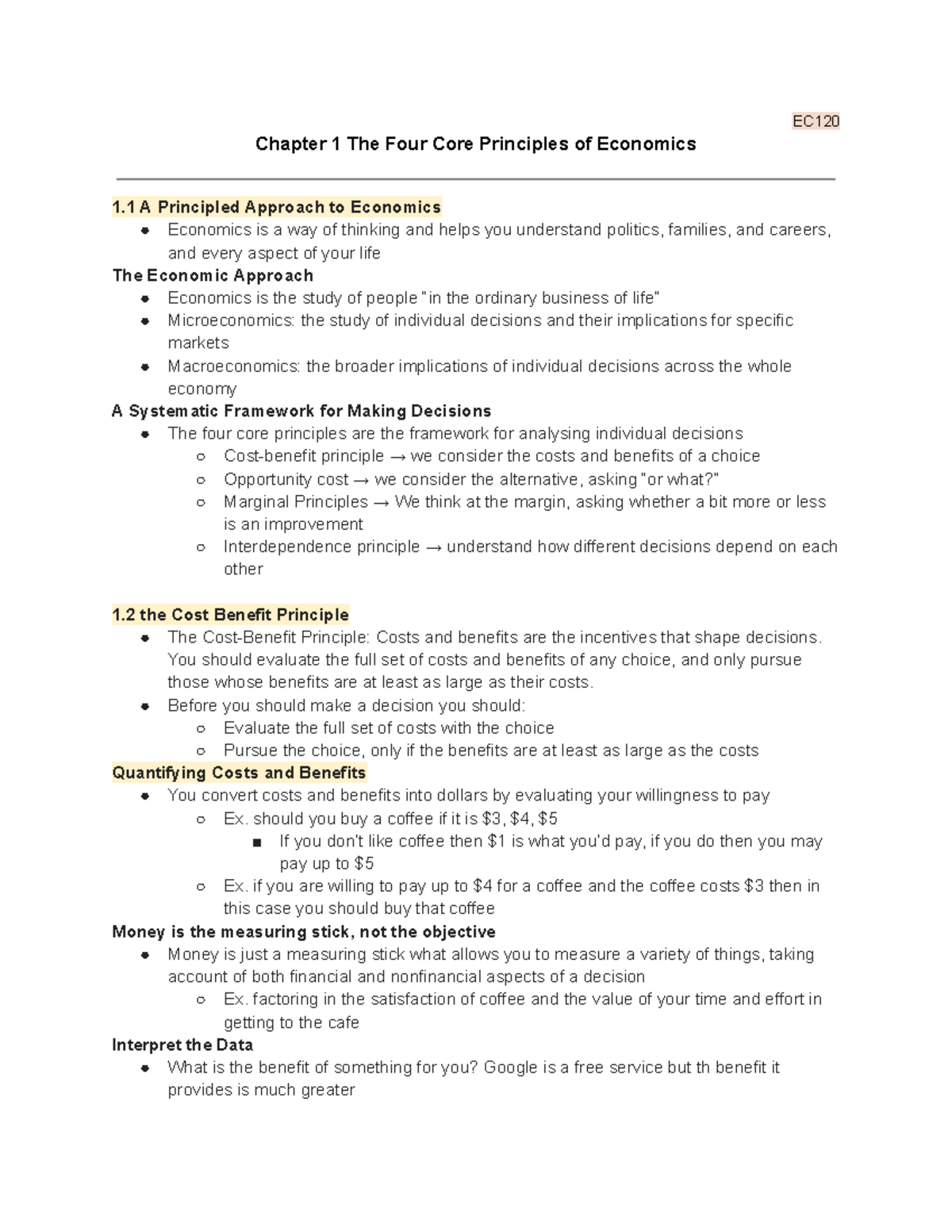 Ch 1: The Core Principles of Economics - Analysis & Decision-Making (EC ...