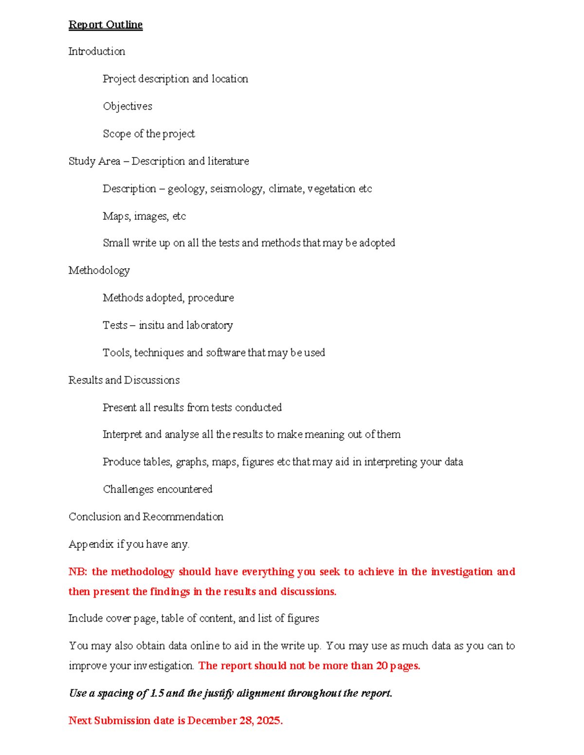 Assignment 1 Outline: Project Report Structure and Guidelines - Studocu