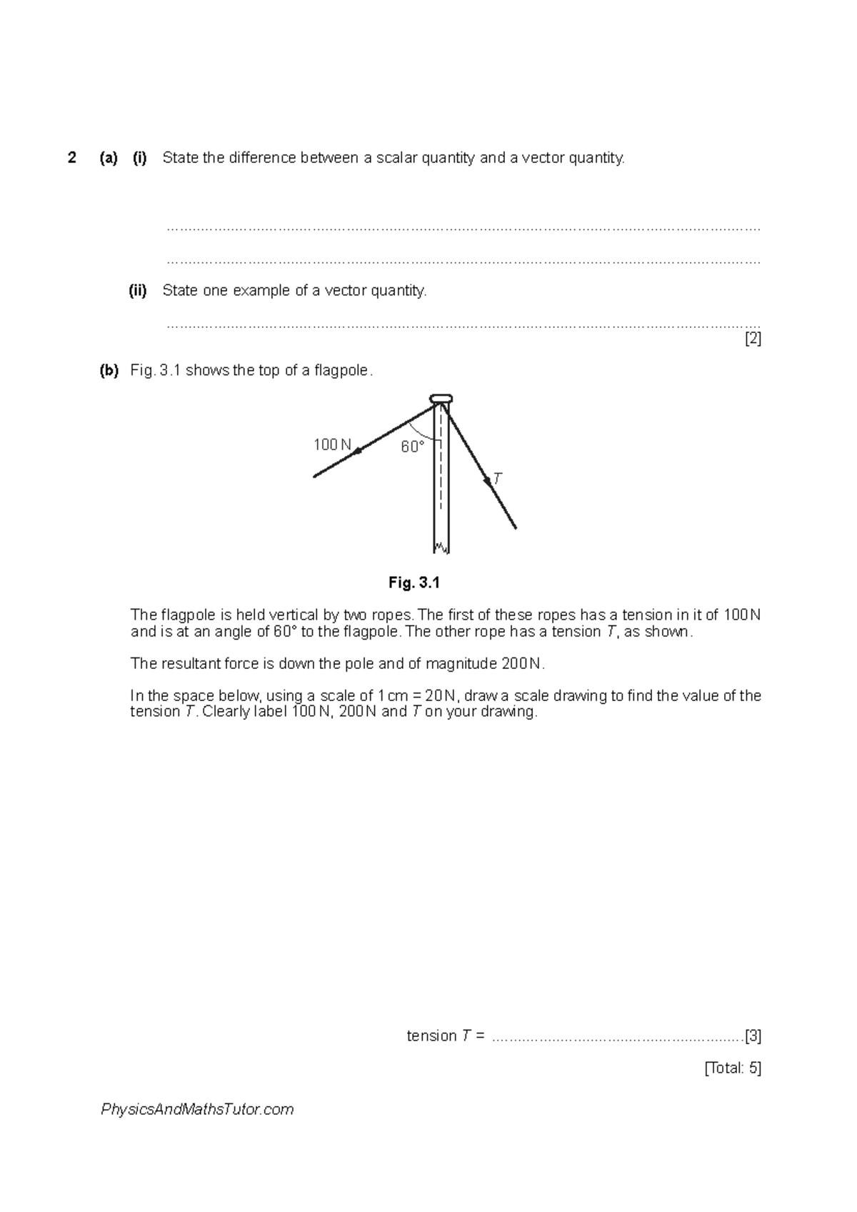 Forces 2 QP - Differences Between Scalar and Vector Quantities - Studocu