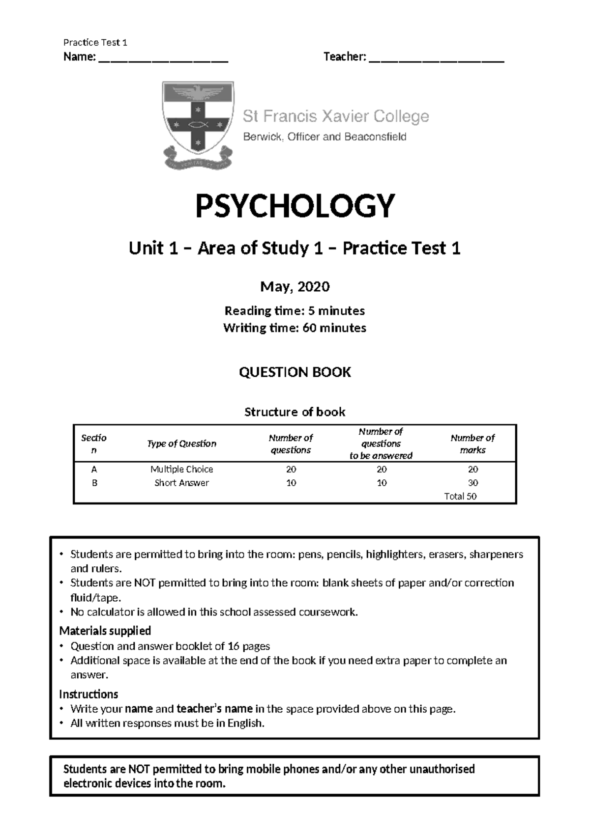 U1AOS2 - Practice Test 1 - Visual Perception Insights - Studocu