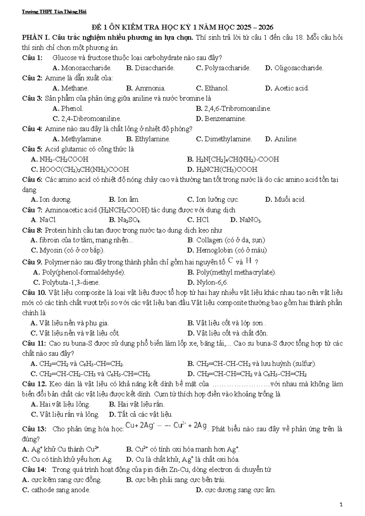 K12 5 ĐỀ ÔN KIỂM TRA HỌC KỲ 1 NĂM HỌC 2025 - Studocu
