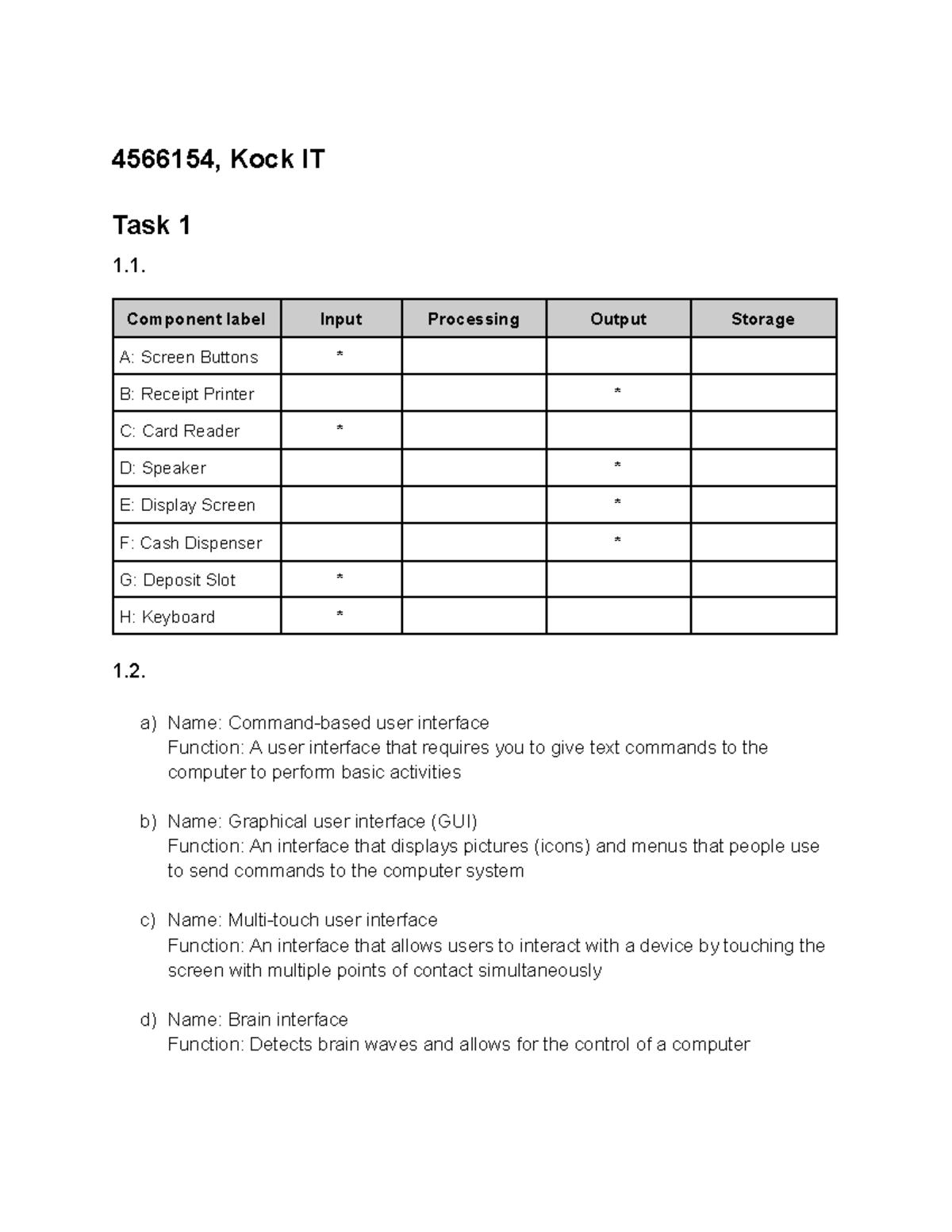 4566154, IT Task 1: User Interface Components & Functions - Studocu