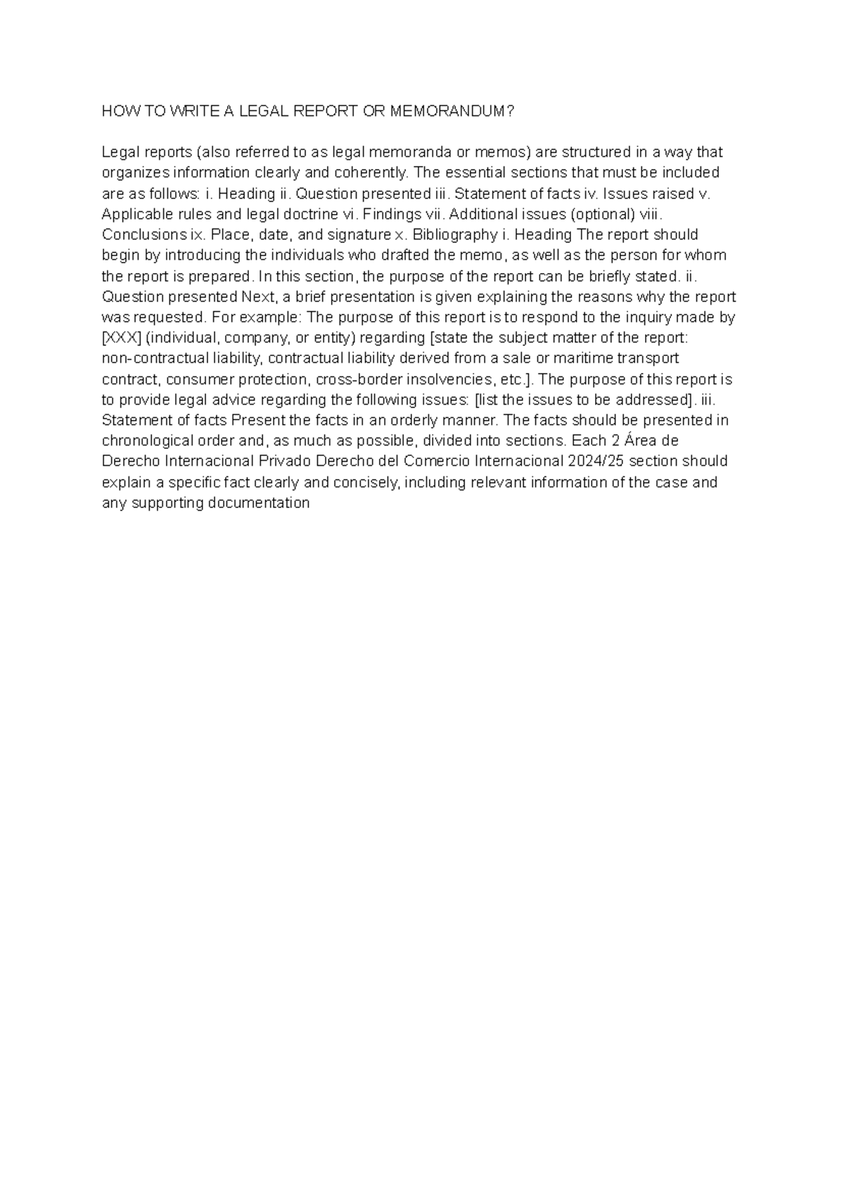 Legal Report Writing Guide: Structure & Key Elements - Studocu