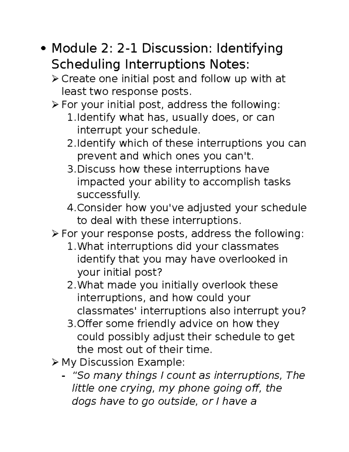 Module Two Assignment Notes Success Strat Online - Module 2: 2-1 ...