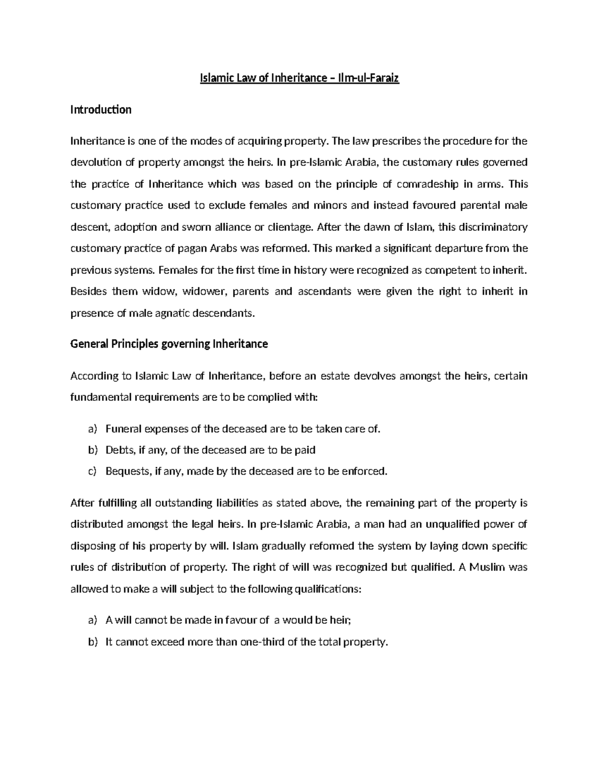 Islamic law of inheritance: principles and classifications explained ...