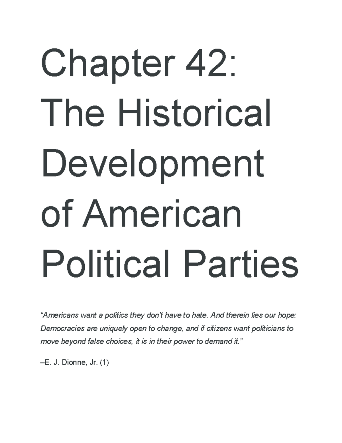 Chapter 42: Evolution of American Political Parties in History - Studocu