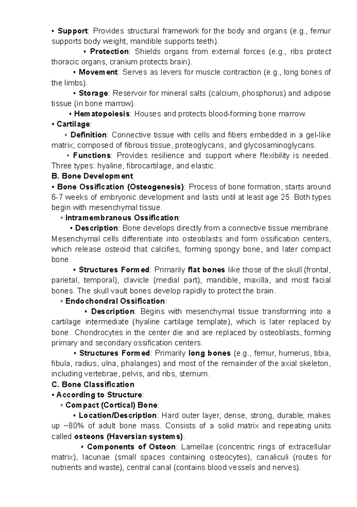 Anatomy Guide for Course ANAT 101: Skeletal and Muscular Systems ...