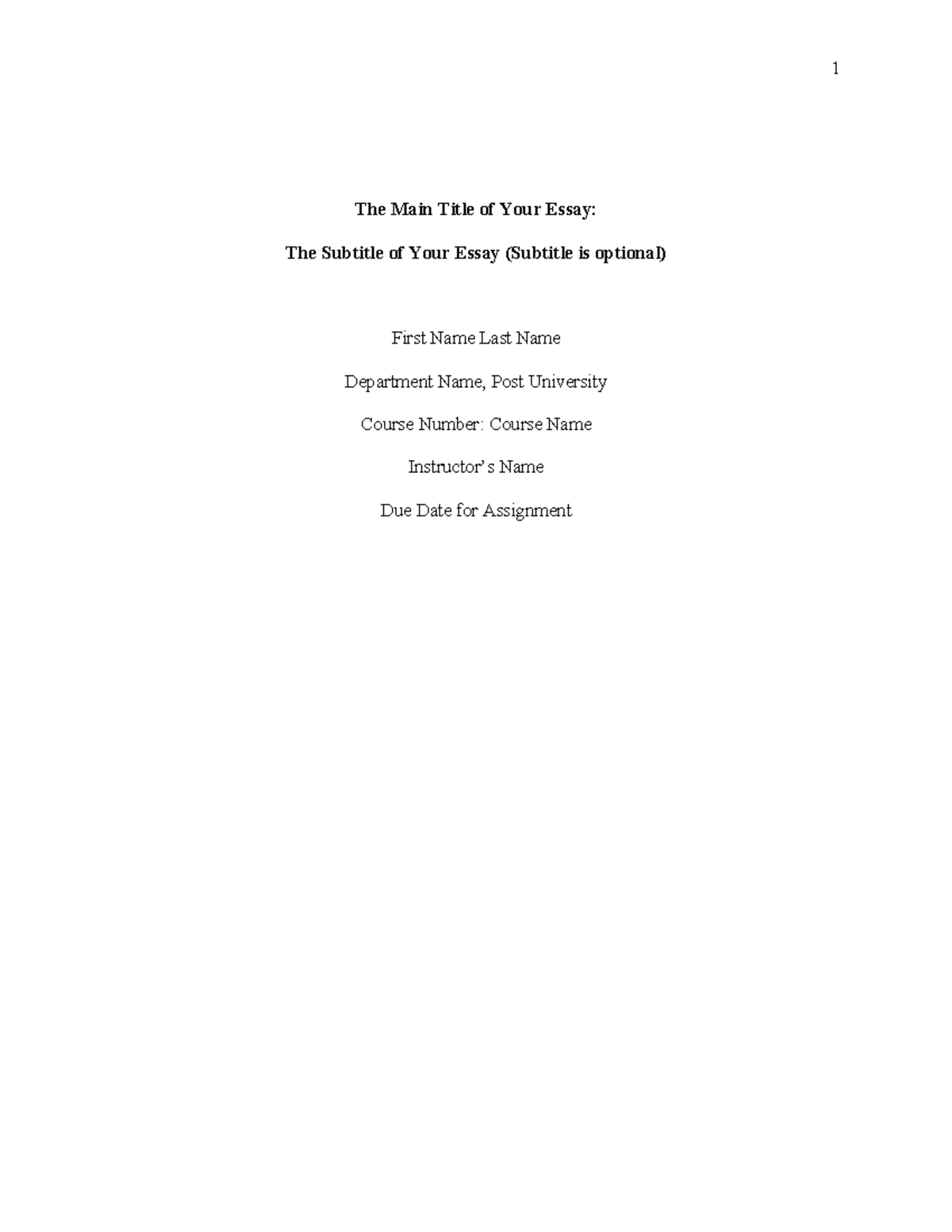 APA 7th Edition Title Page Template Guide for Assignments - Studocu