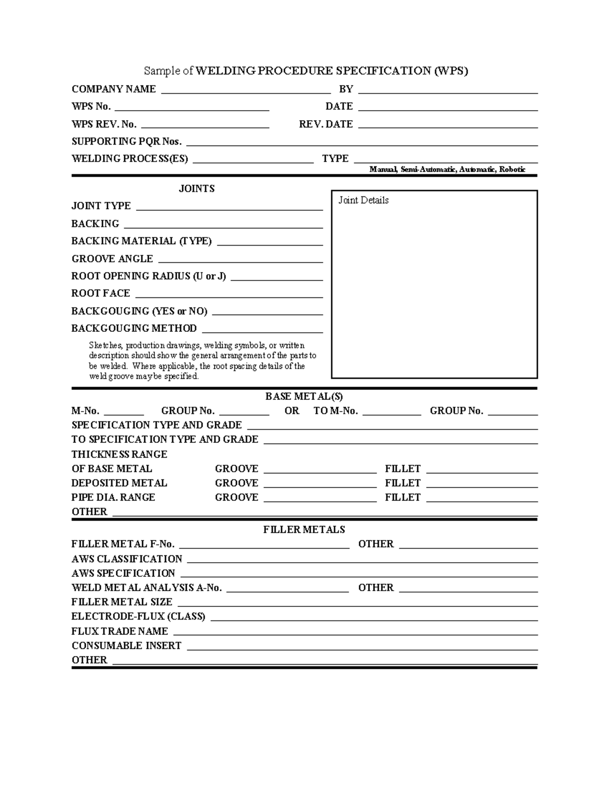 WPS - Comprehensive Welding Procedure Specification Document - Studocu