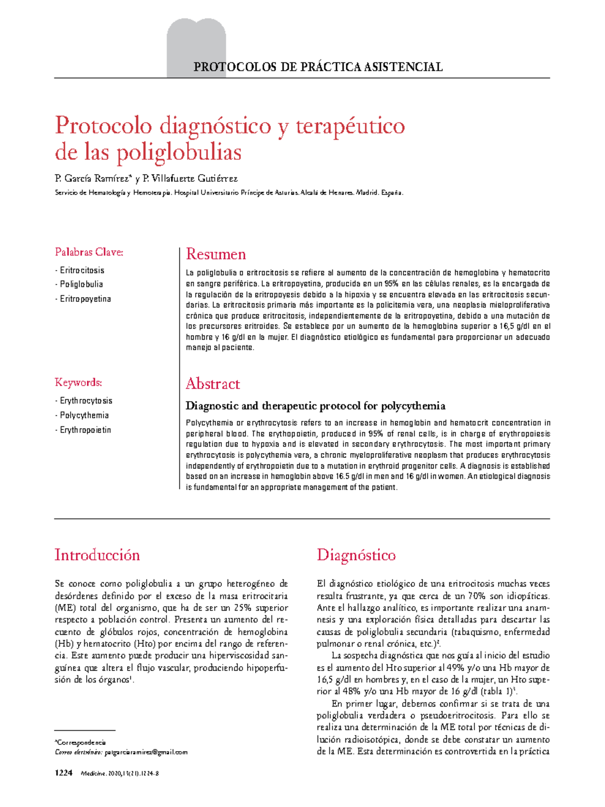 Protocolo Diagnóstico y Terapéutico de la Poliglobulia (Eritrocitosis ...