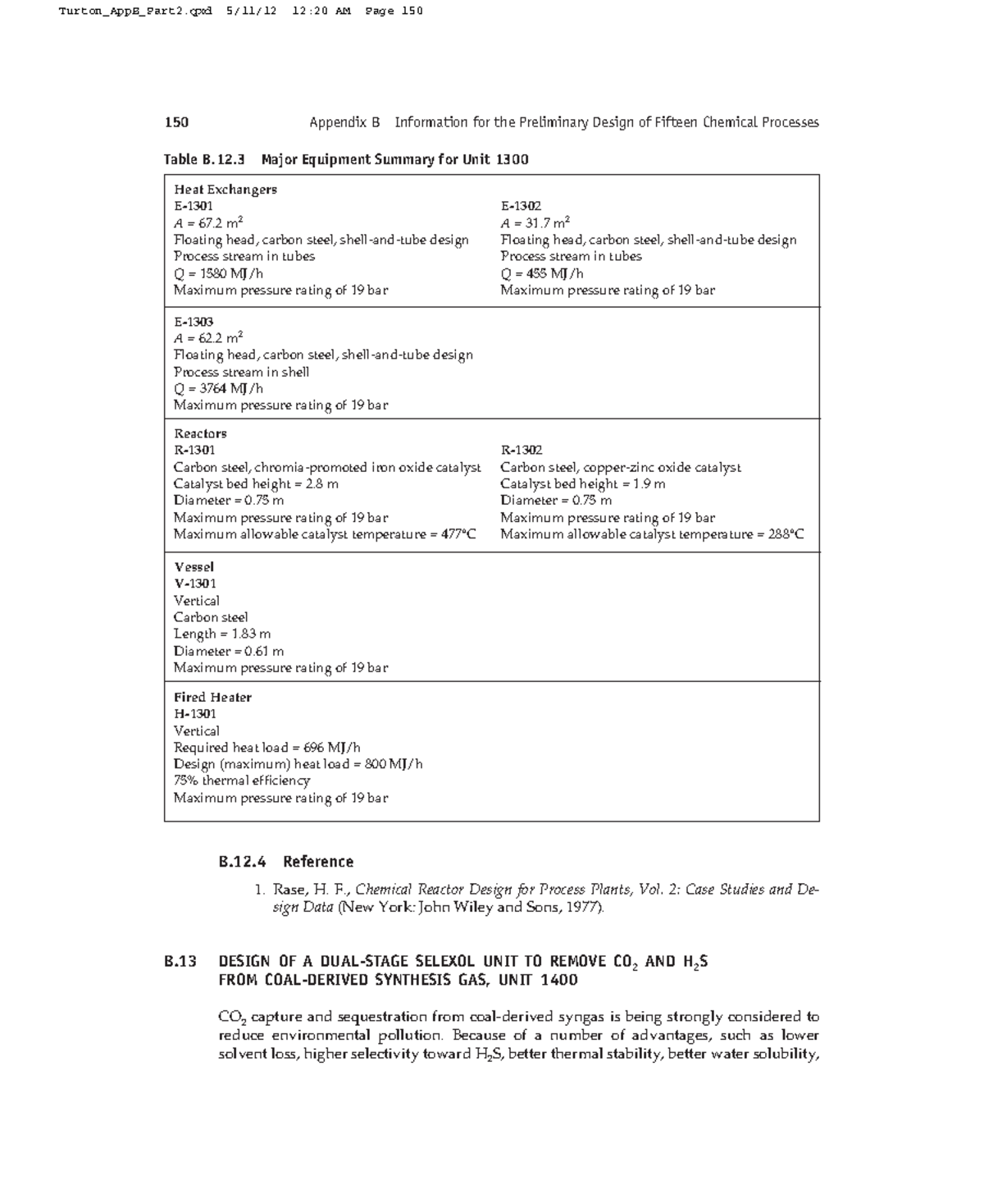 **Design of Dual-Stage Selexol Unit for H₂S Removal - T1403** - Studocu