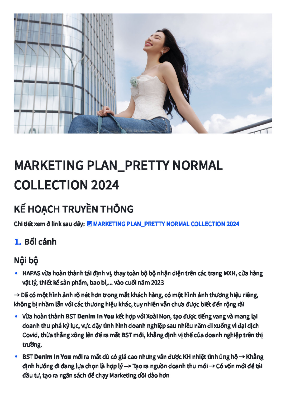 Kế Hoạch Tiếp Thị HAPAS 2024 - Chiến Dịch Pretty Normal - Studocu