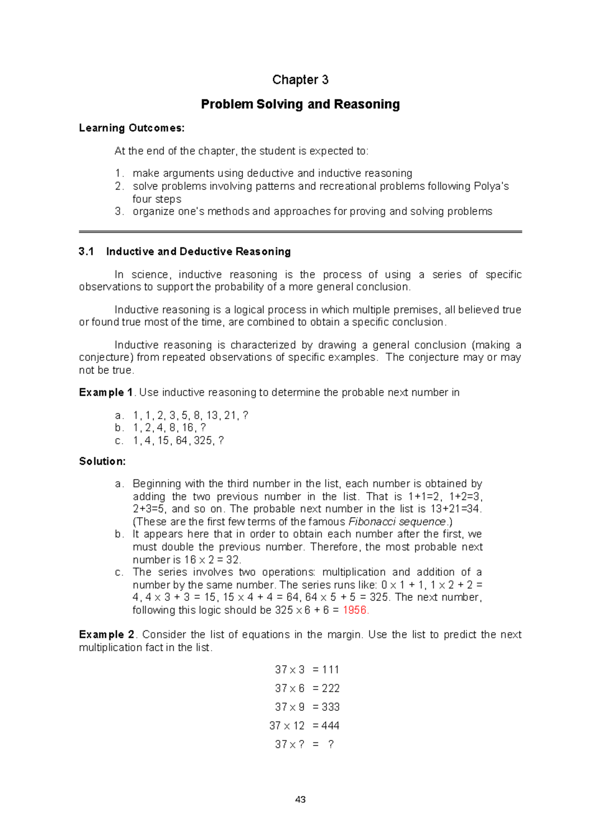 MMW 101 Chapter 3: Problem Solving & Reasoning Techniques - Studocu