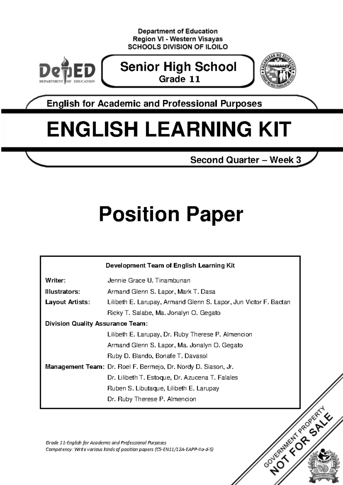 EAPP Q2 Module 3 Final - Any - 1 Grade 11-English for Academic and ...