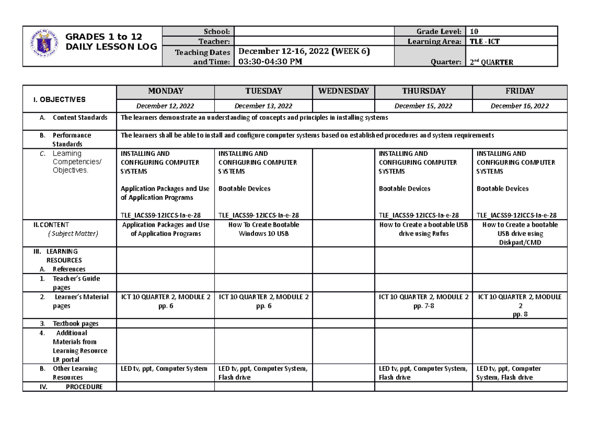 TLE 10 Q2 W6 - Module 3: Installing & Configuring Computer Systems - Studocu