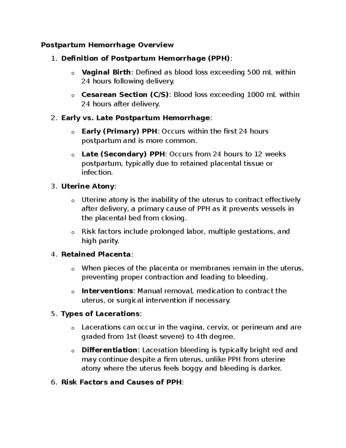Postpartum Hemorrhage Overview - Definition of Postpartum Hemorrhage ...