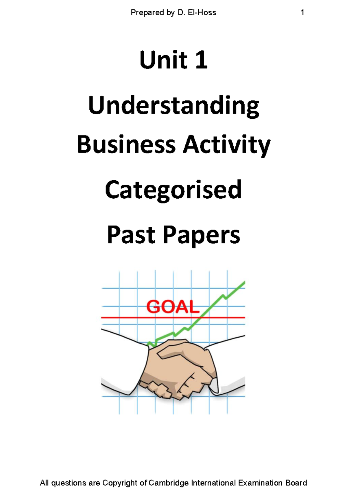 Igcse Business Past Papers: Understanding Business Activity & Growth ...