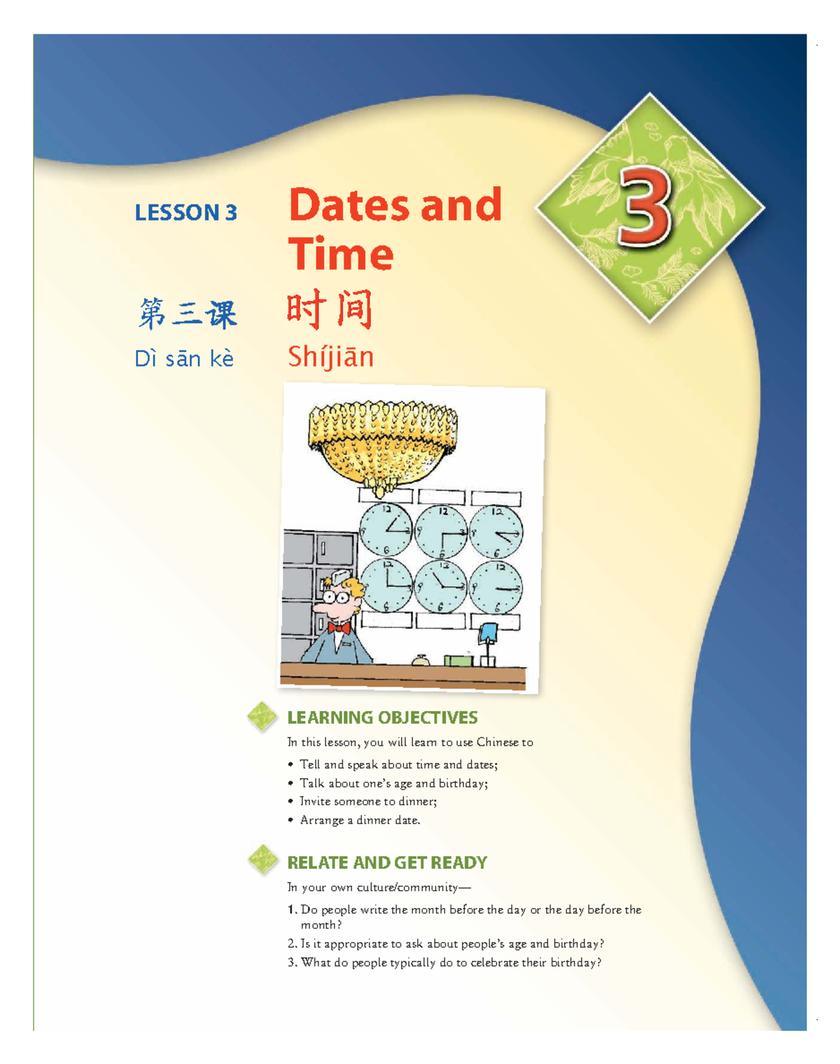 Integrated Chinese Level 1 Part 1: Lesson 3 - Dates and Time - Studocu