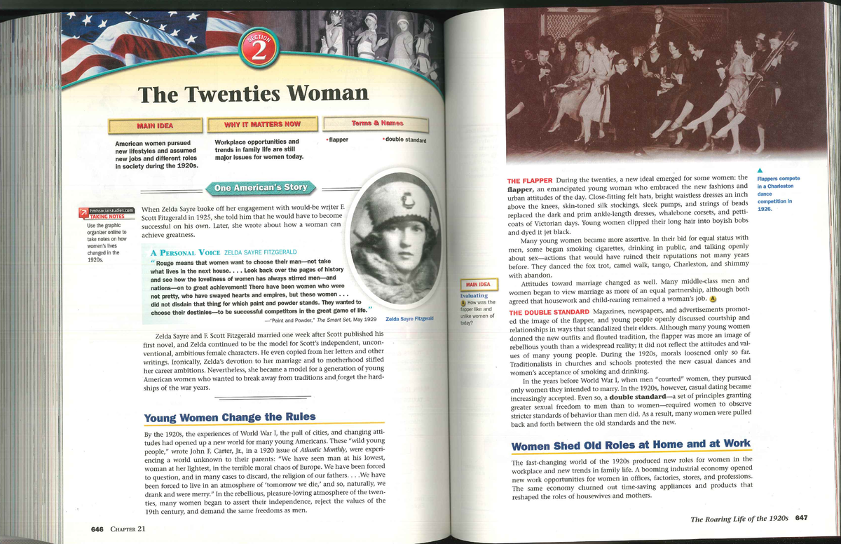 21-2 textbook pdf - SECTION 2 The Twenties Woman MAIN IDEA WHY IT ...