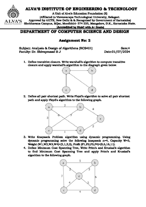 BCS405A (DMS) Question Bank - DISCRETE MATHEMATICAL STRUCTURES (BCS405A ...