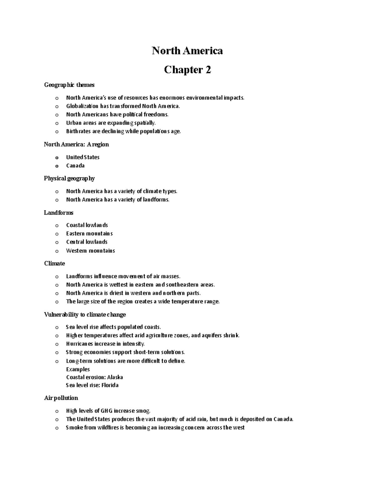 Chapter 2 - Geography of North America: Environmental and Social Themes ...