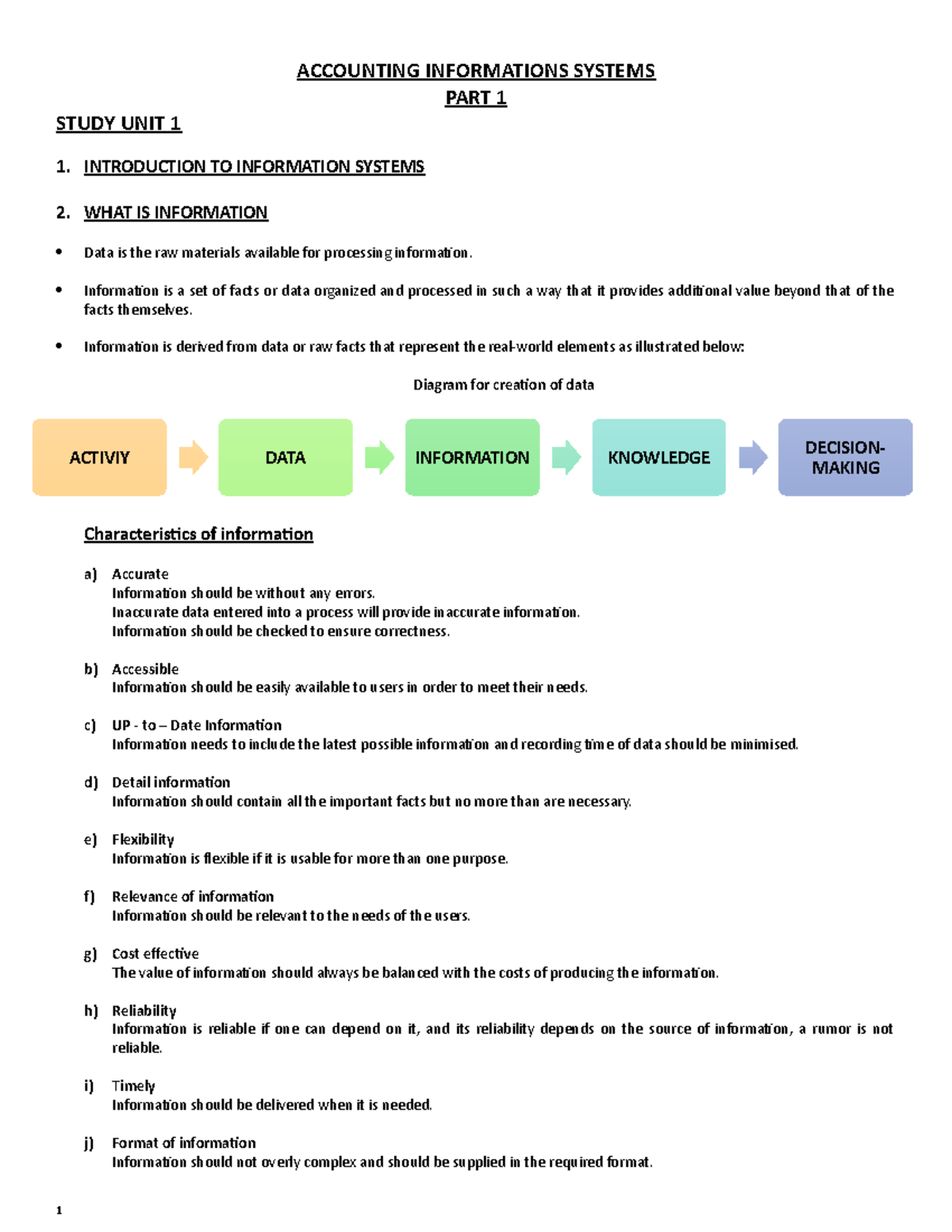 AIN Accounting Systems Notes for AIN1501 - ACCOUNTING INFORMATIONS ...