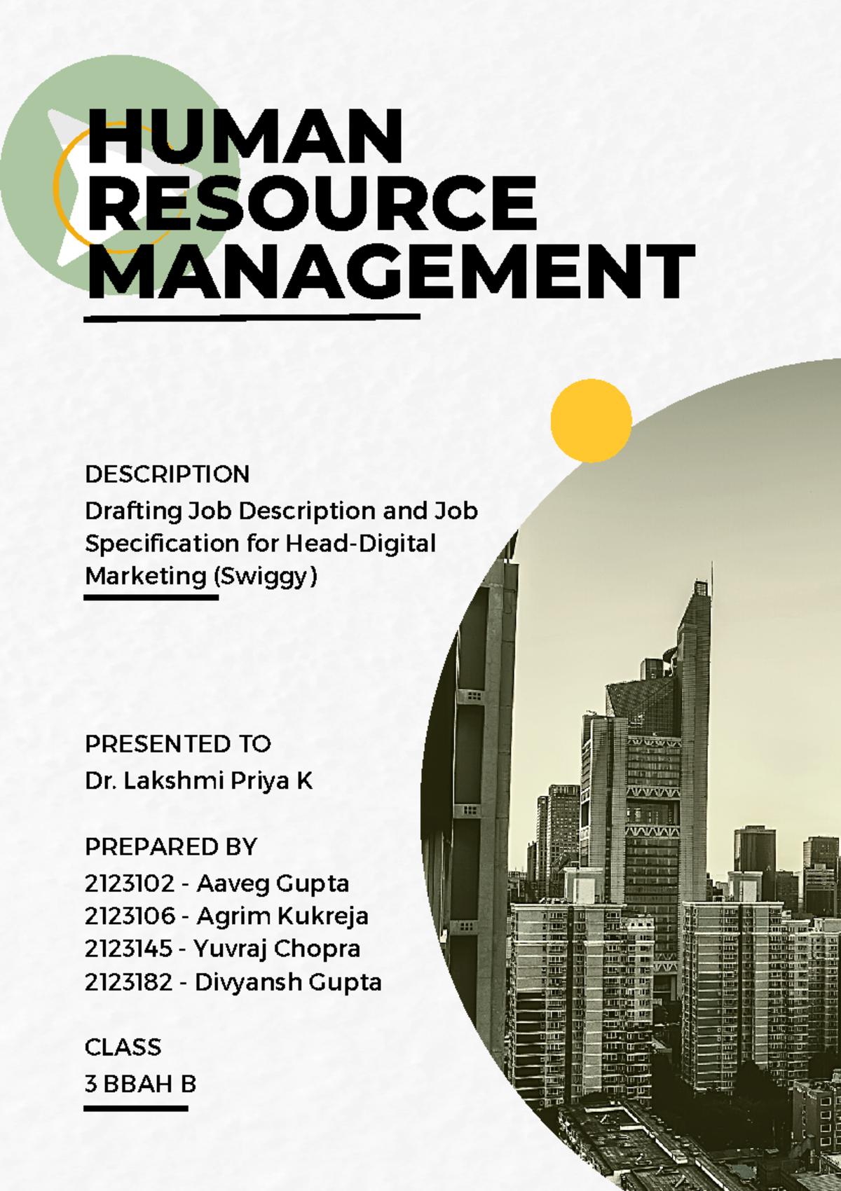 HRM Group CIA1 - CIA - HUMAN RESOURCE MANAGEMENT PREPARED BY PRESENTED ...