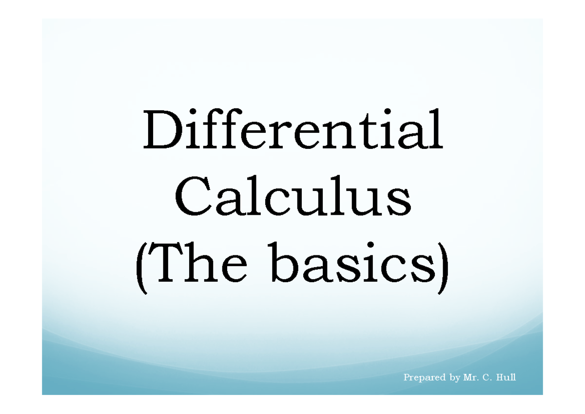 Differential Calculus A: Understanding Limits and Continuity - Studocu