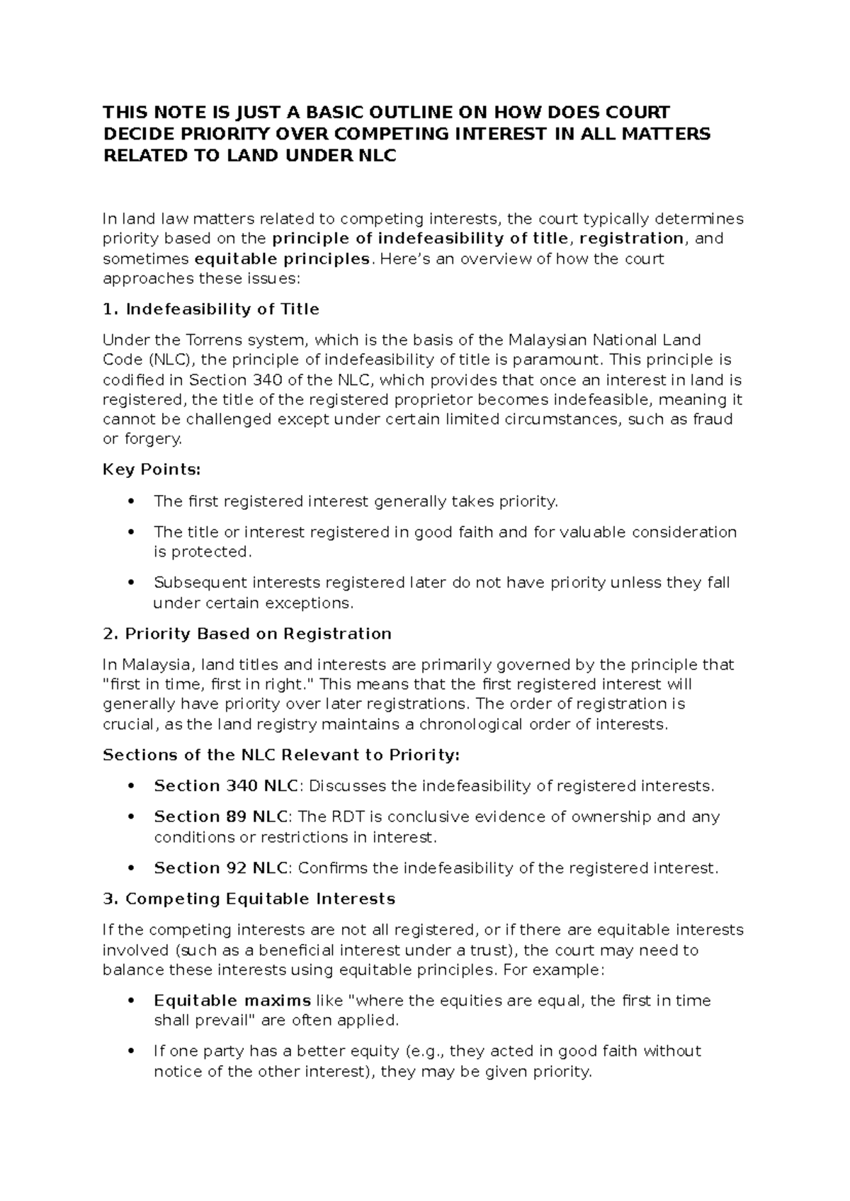 Understanding Court Priority in Competing Interests - NLC Overview ...
