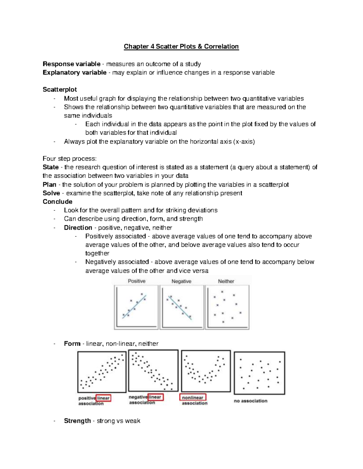 Chapter 4 Scatter Plots & Correlation - Chapter 4 Scatter Plots & Correlation Response variable ...
