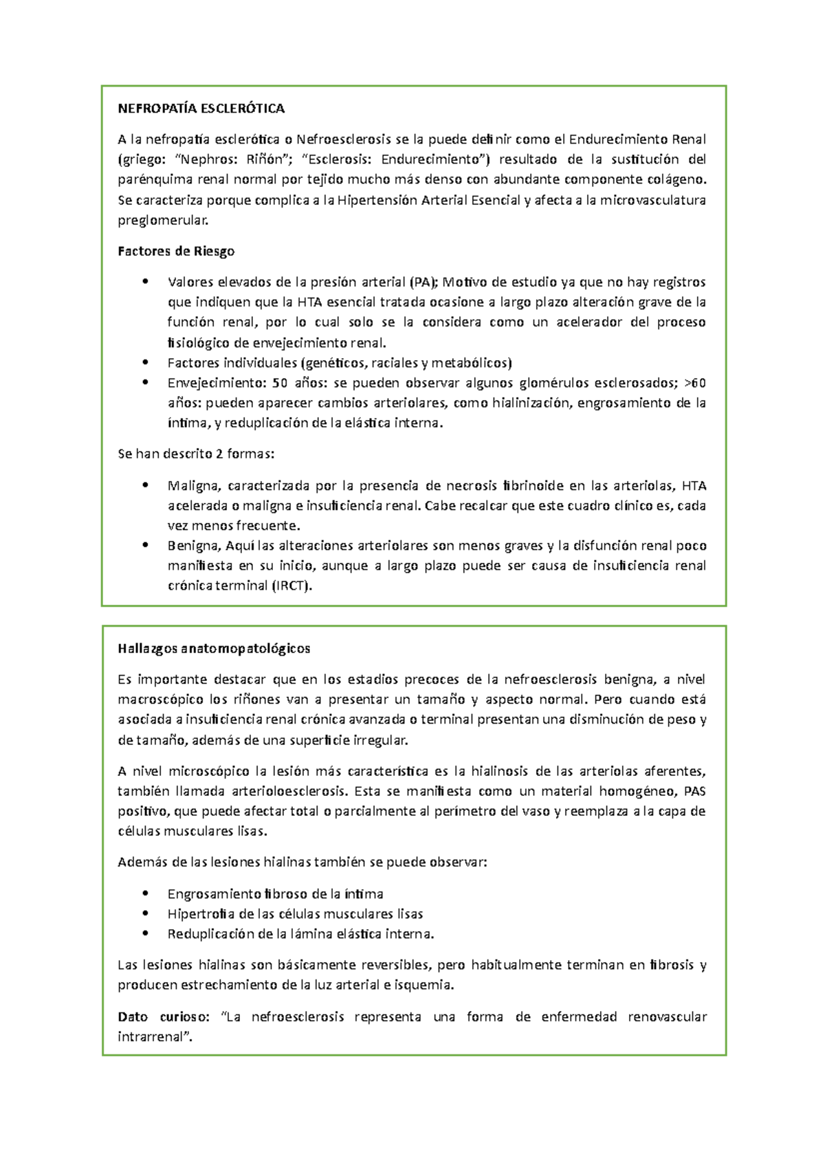 Nefroesclerosis: Definición, Fisiopatología y Tratamiento Esquemático ...