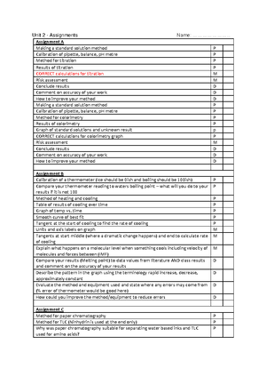 BTEC Applied Science Level 3 Extended Diploma UNIT 2 Assignment A Cooling Curves AND Stearic ...