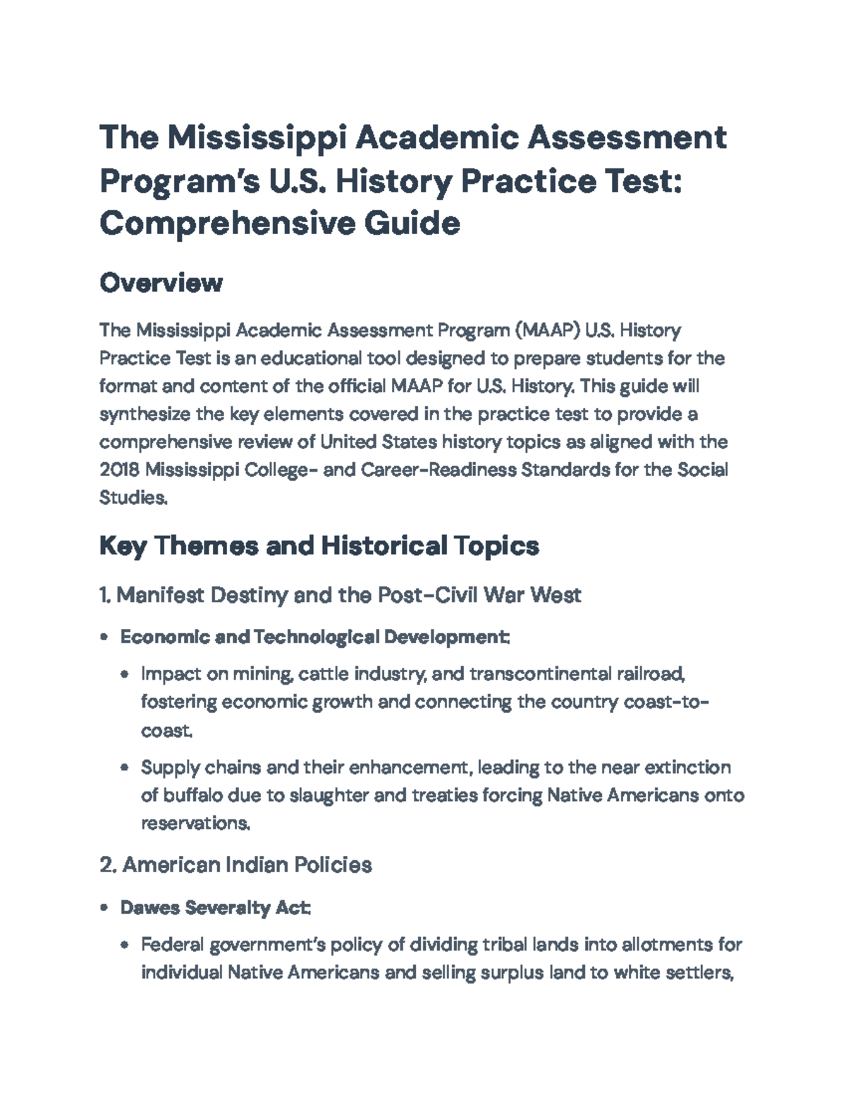 MAAP U.S. History Practice Test: Comprehensive Study Guide for Success ...