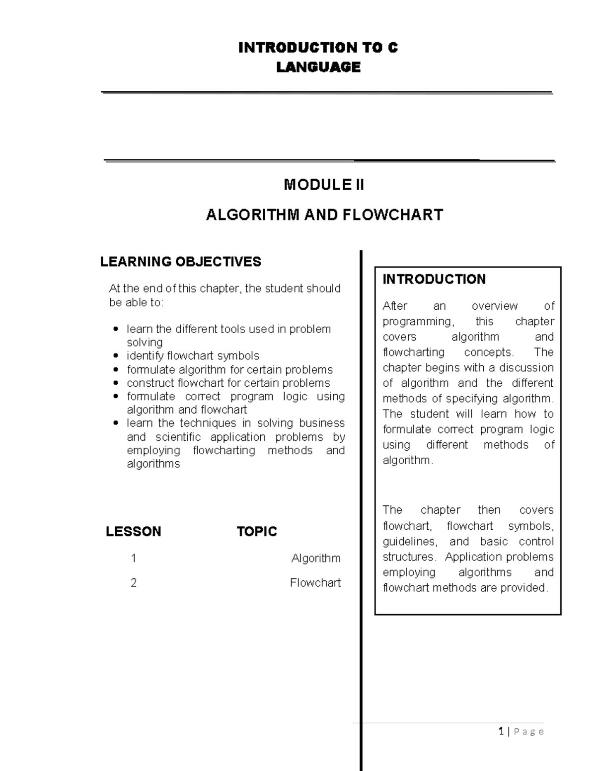 Turbo C Manual: Chapter 2 - Algorithms & Flowchart (Module II) - Studocu