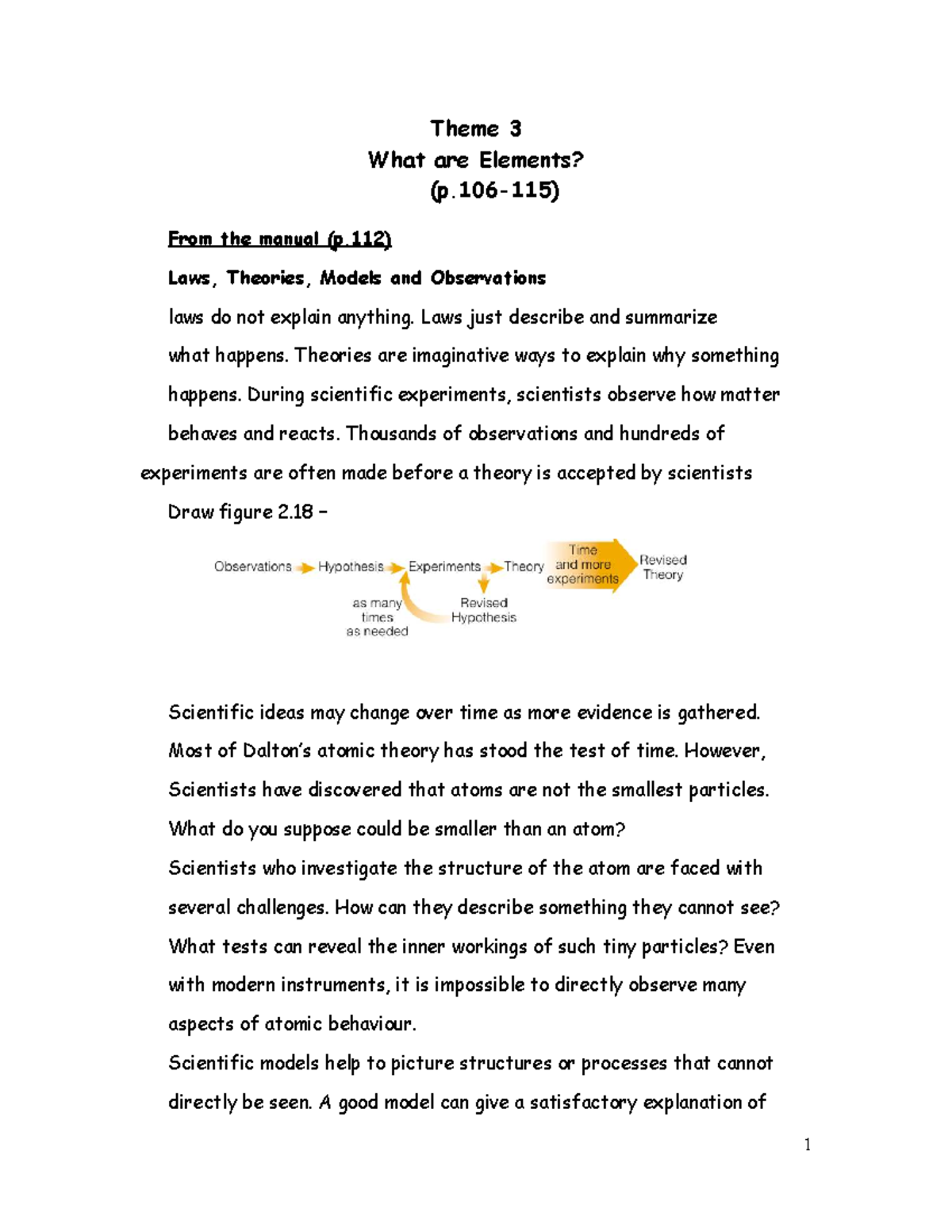 Theme 3: Elements and Atomic Theory Notes (RAV 101) - Studocu