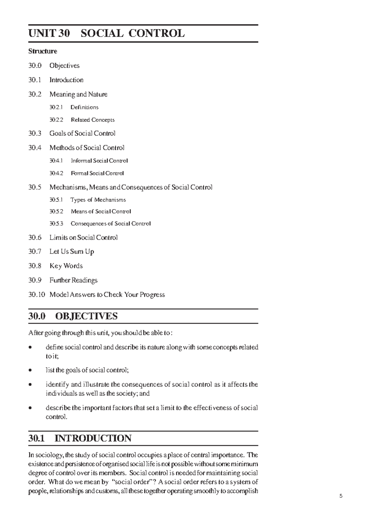 Social Control: Study Material for BA Sociology (Unit 30) - Studocu