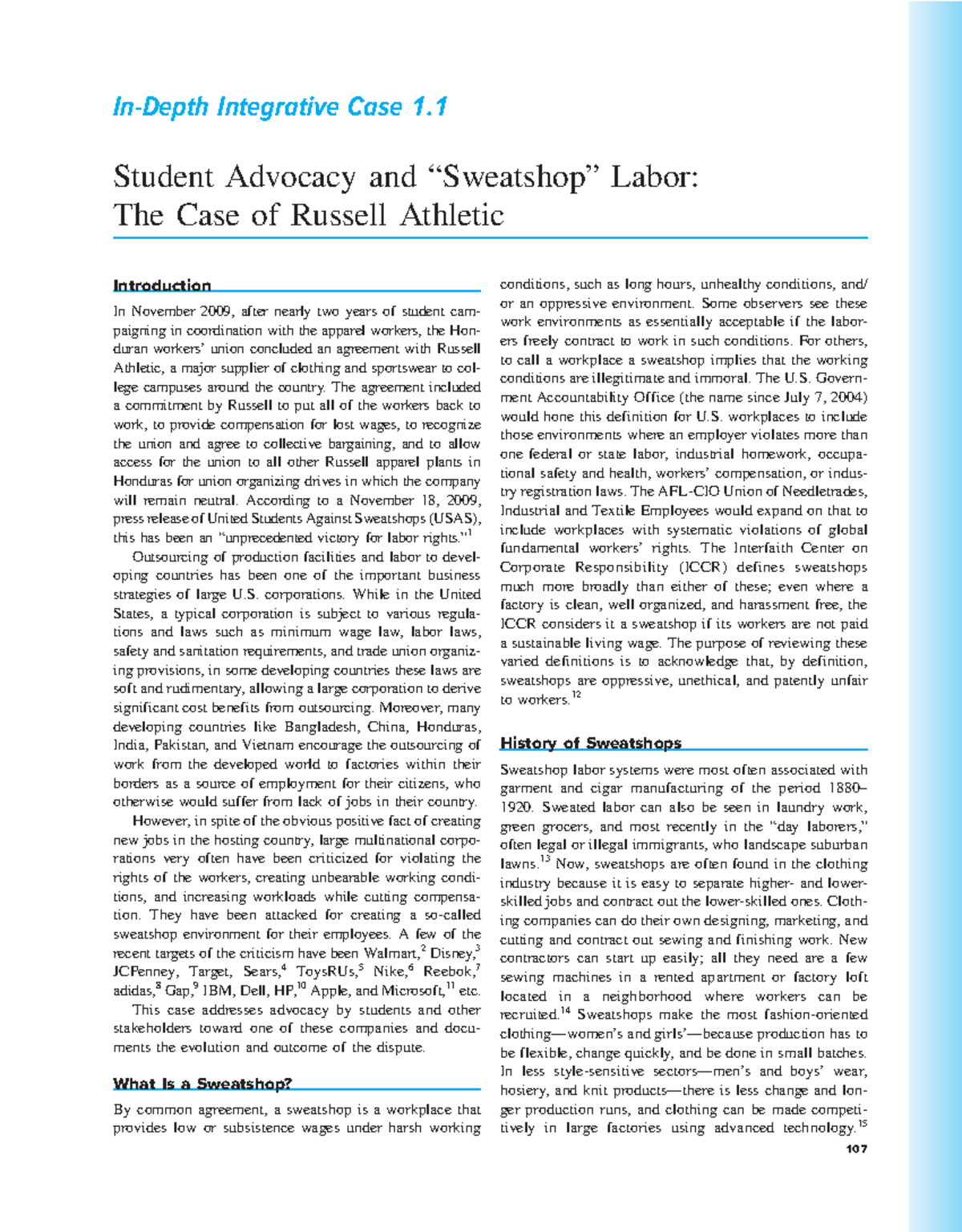 Integrative Case Study 1.1: Student Advocacy & Labor Rights at Russell ...