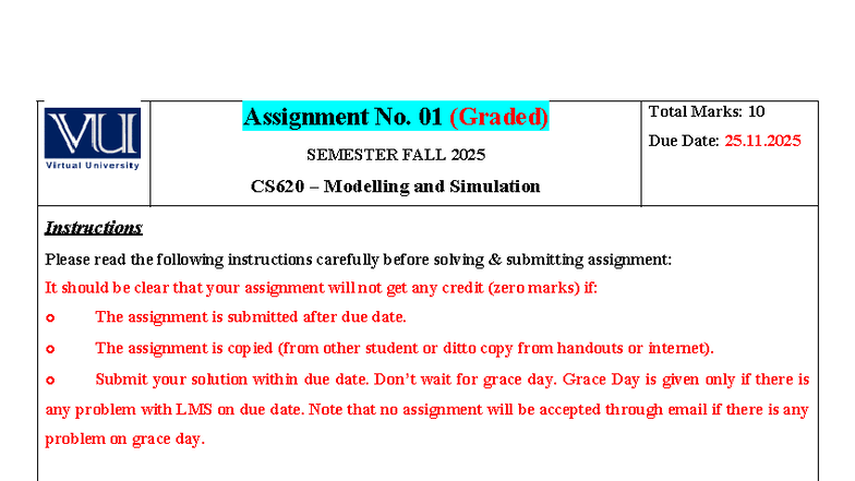 CS620 Assignment 01: Discrete Event vs. Spreadsheet Simulation - Studocu