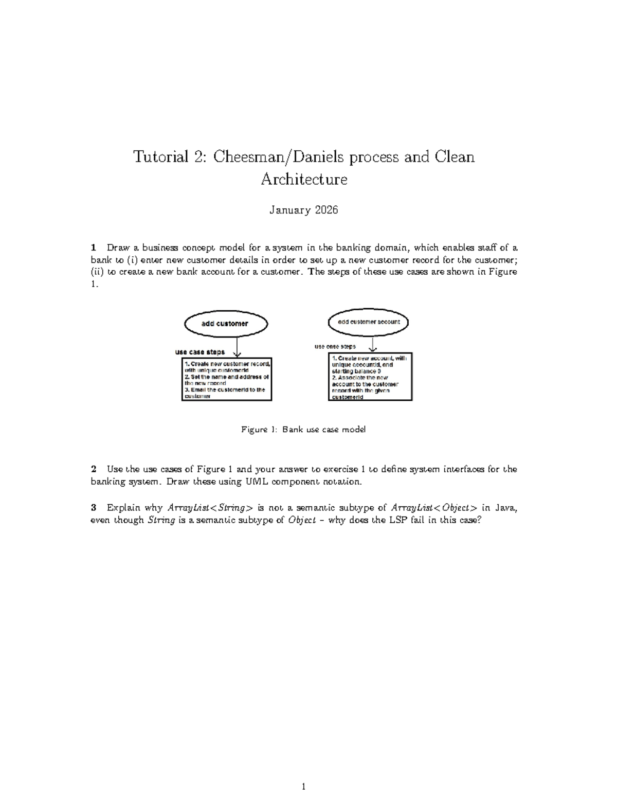 CCS3SA Tutorial 2: Business Model & Clean Architecture in Banking - Studocu