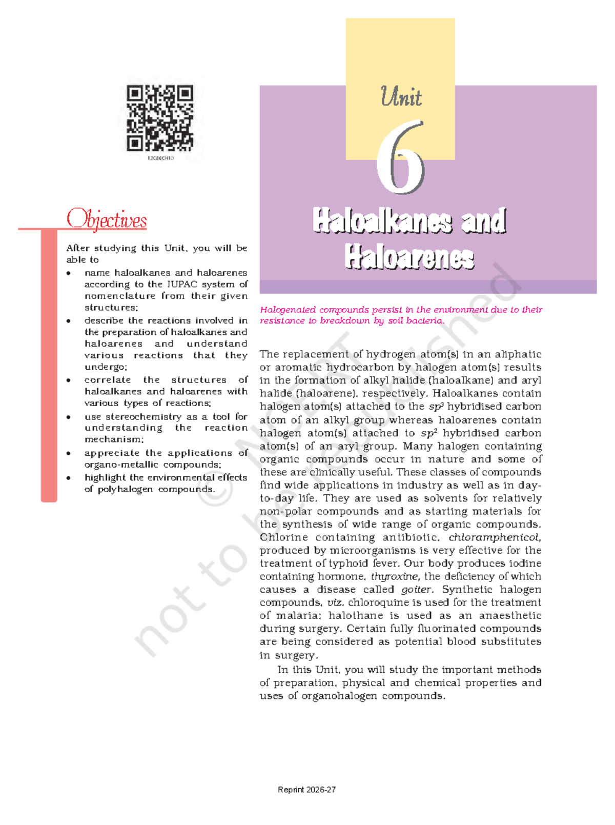 Lech201 - Class 12 Chemistry: Chapter 6 - Haloalkanes and Haloarenes ...