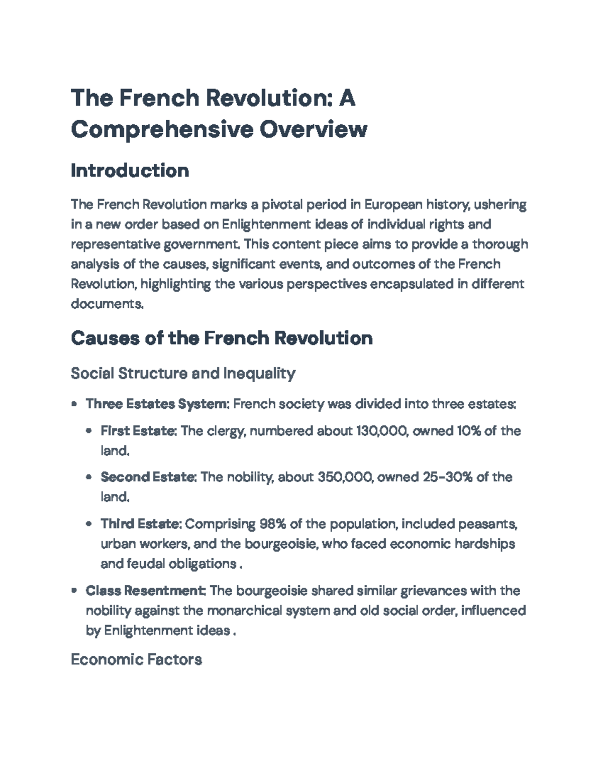 French Revolution: Causes, Events, and Outcomes - A Final Overview ...
