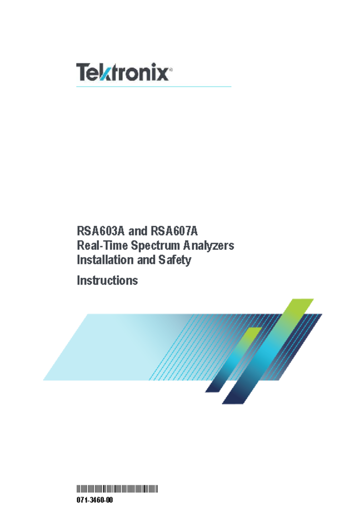RSA603A & RSA607A Spectrum Analyzers Installation & Safety Manual - Studocu
