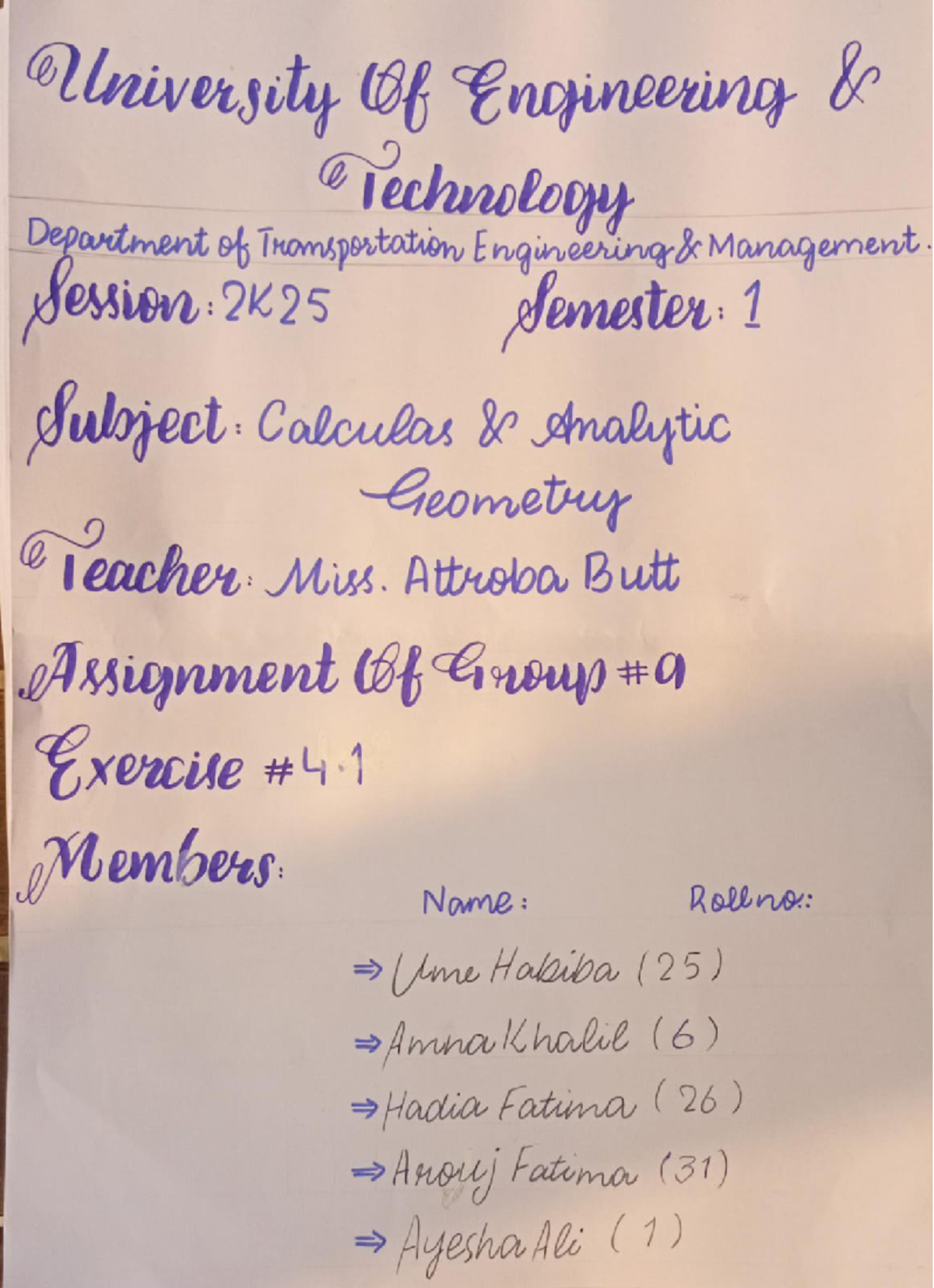 Calculus Analytic Geometry Assignment 2K25: Exercise 4.1 Solutions ...
