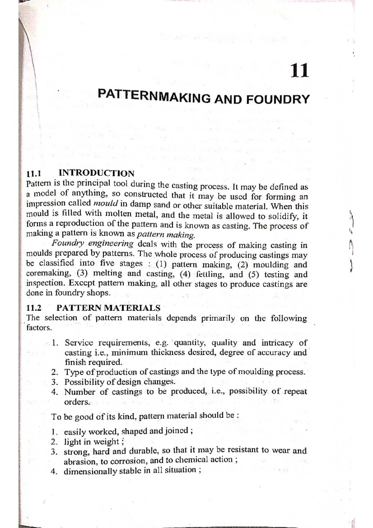 PAT-101: Comprehensive Overview of Pattern Making and Foundry Processes ...