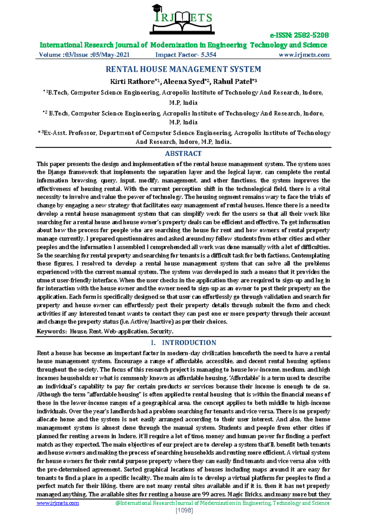 Rental House Management System: Design and Implementation Analysis ...