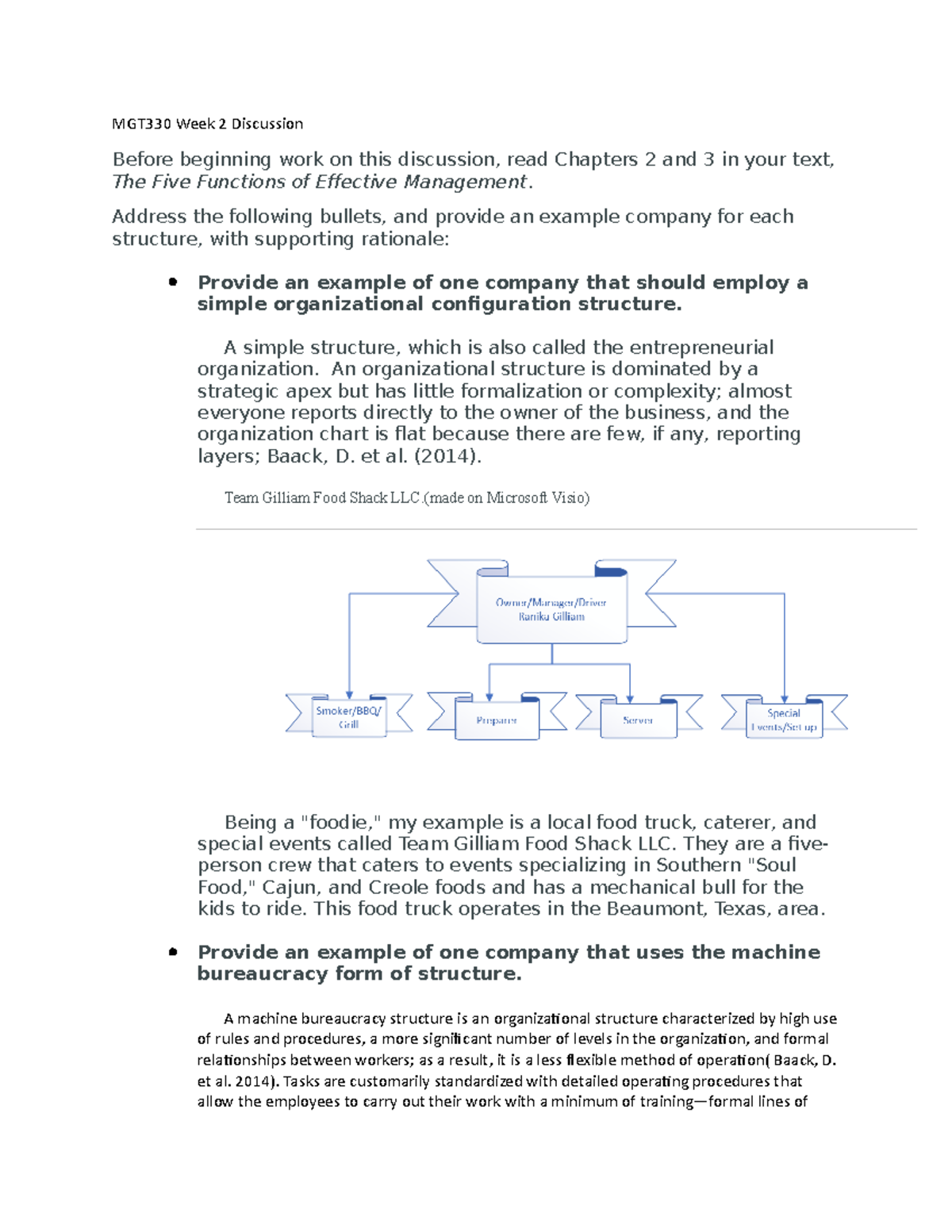 MGT330 Week 2 Discussion: Organizational Structures Explained - Studocu