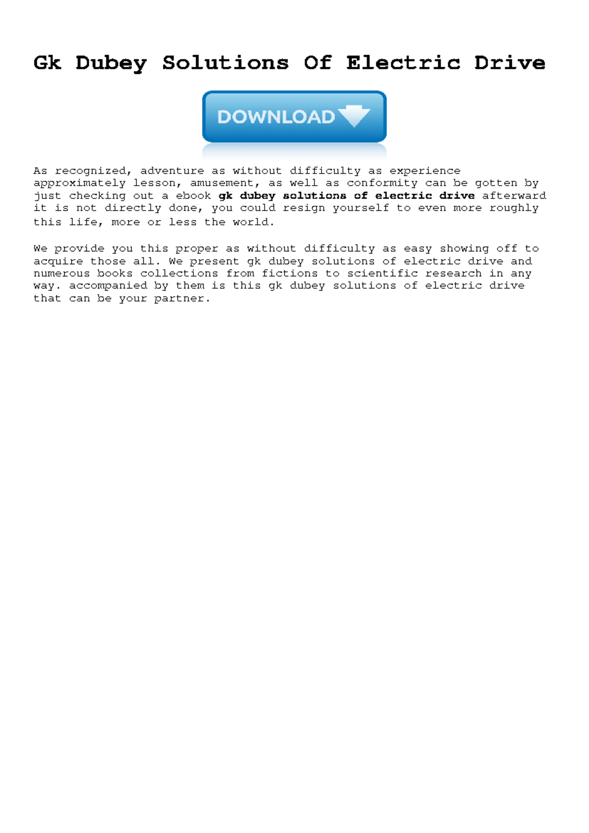 GK Dubey Solutions for Electric Drive - Study Guide - Studocu