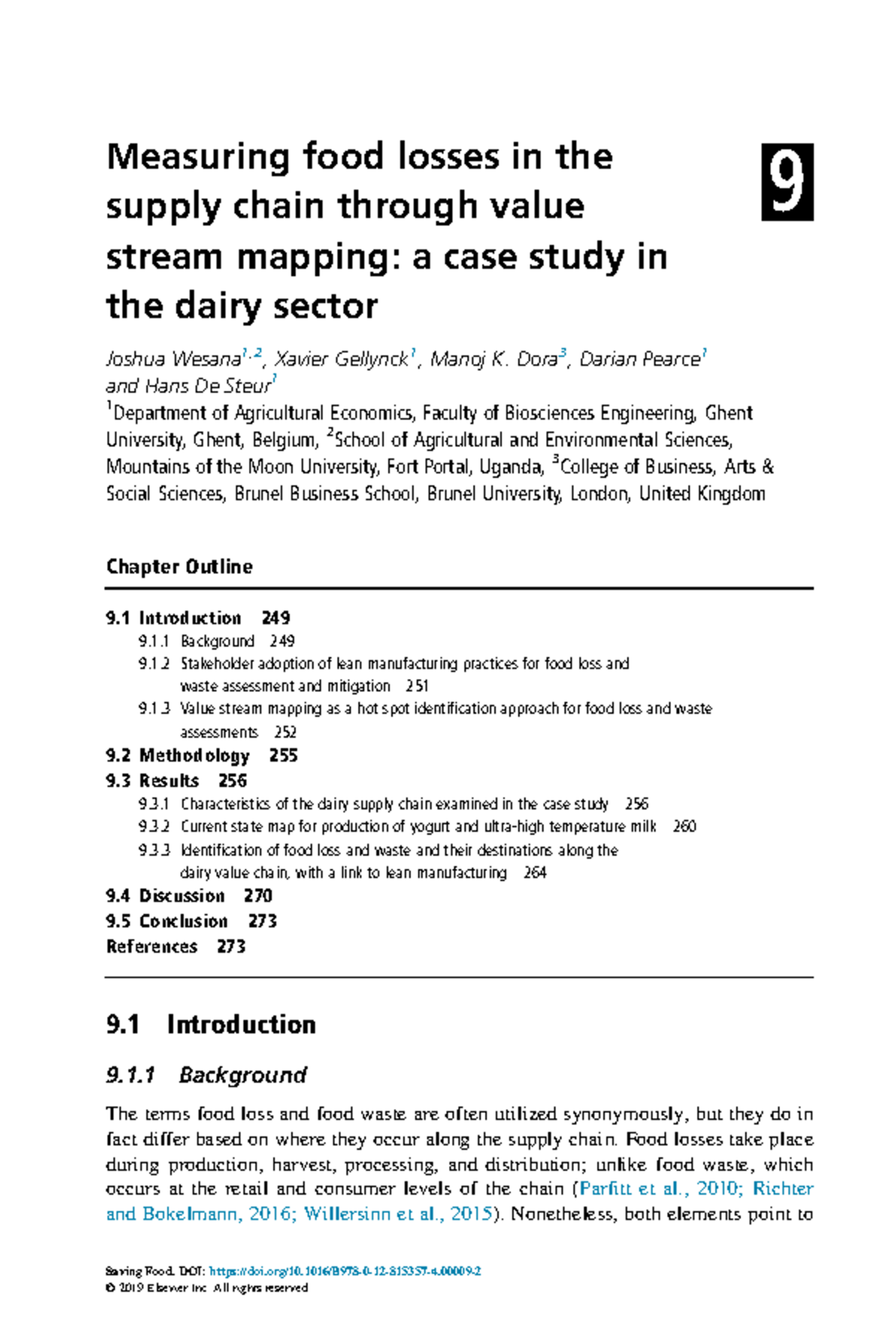 Measuring Food Losses in Dairy Supply Chain: A VSM Case Study 9 - Studocu